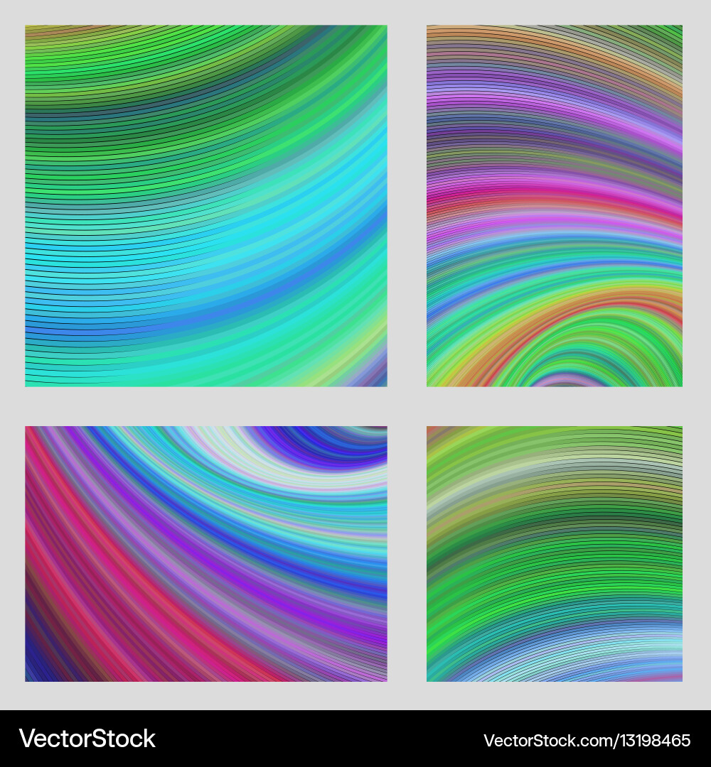 Colorful curved digital page background set Vector Image