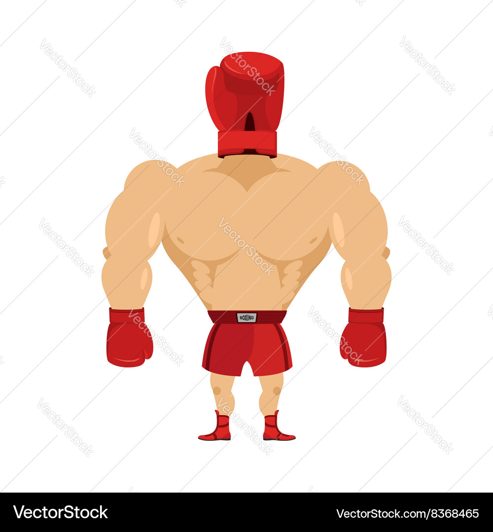 Crazy boxer boxing glove on his head man Vector Image