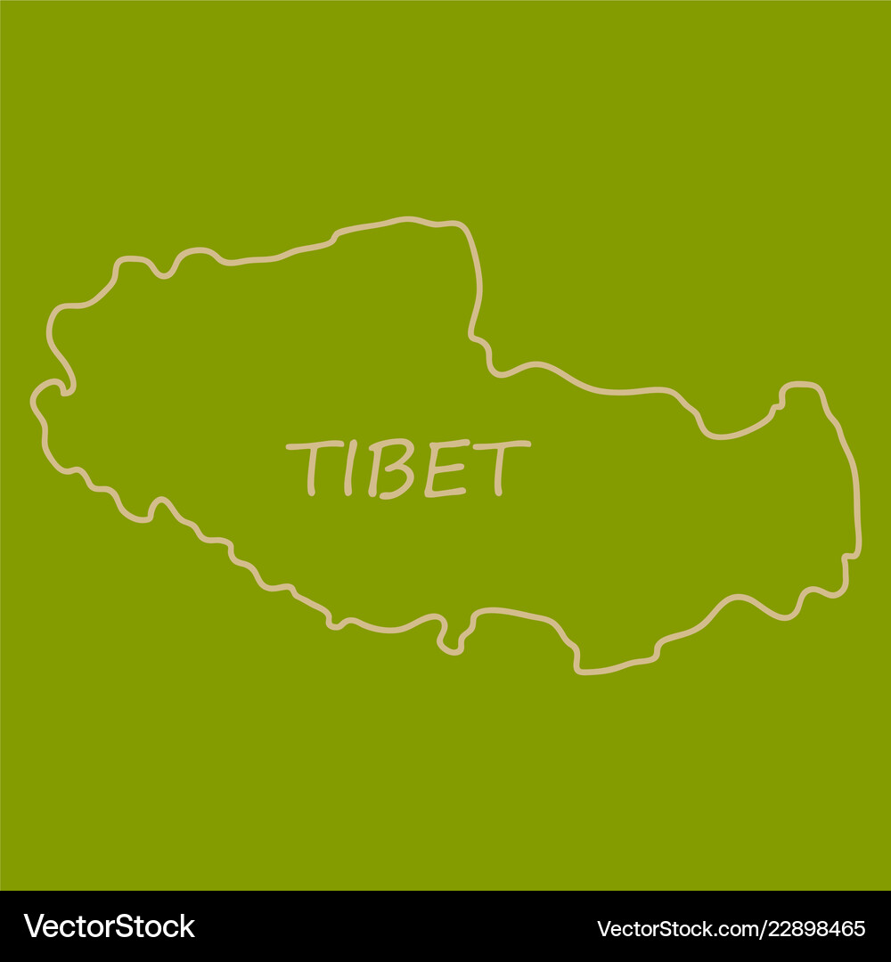 Detailed Tibet Country Map Royalty Free Vector Image