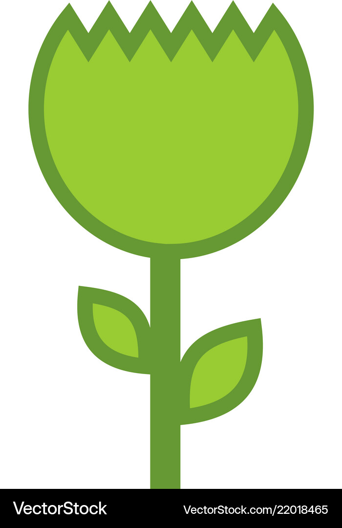 Flower garden logo design linear eco nature Vector Image