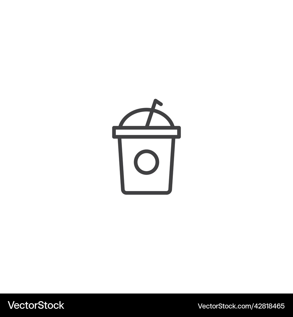 Ice coffee line icon linear style sign for mobile Vector Image