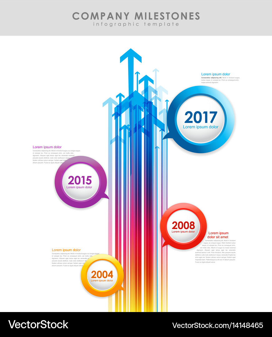 Infographic company milestones timeline template Vector Image