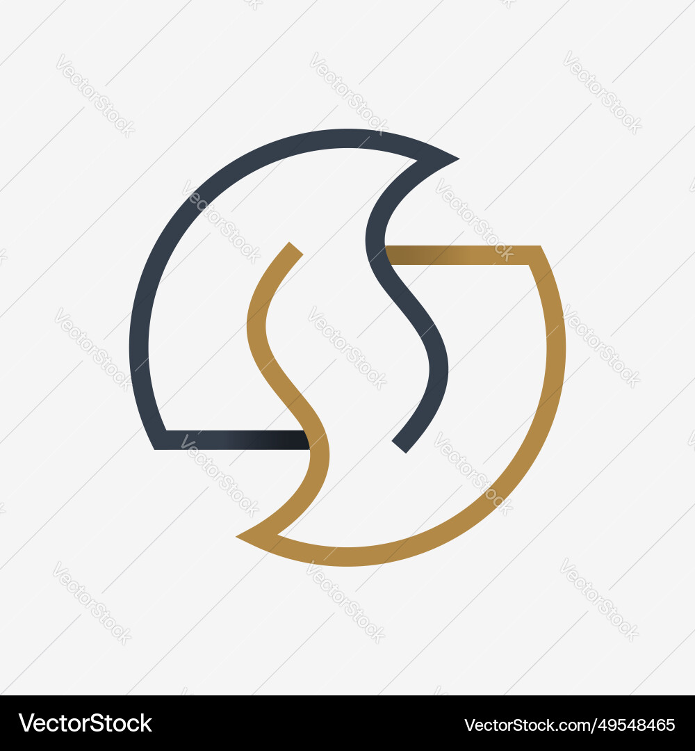 Initial letter s simple line logo Royalty Free Vector Image