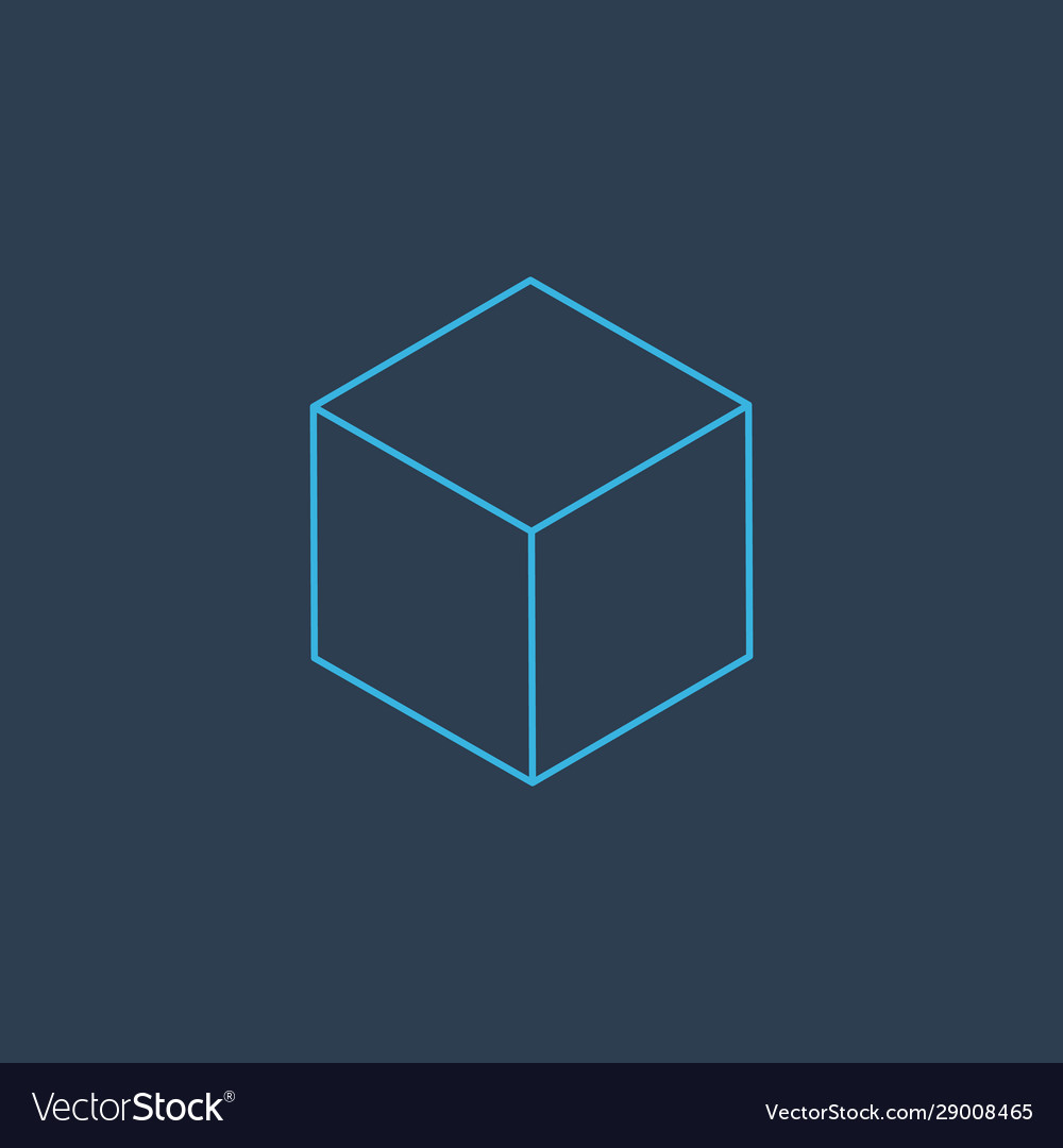 Linear isometric cube icon line for websites Vector Image