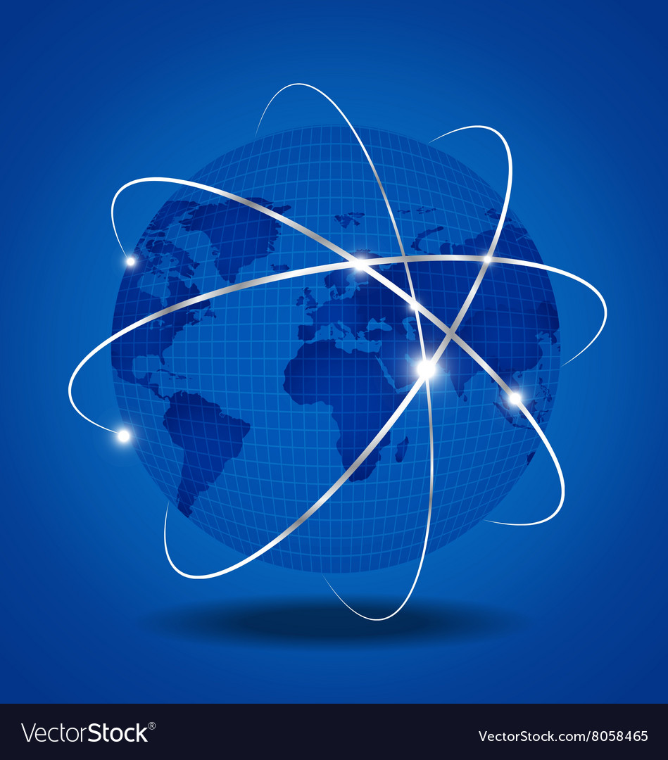 Network global over blue background Royalty Free Vector