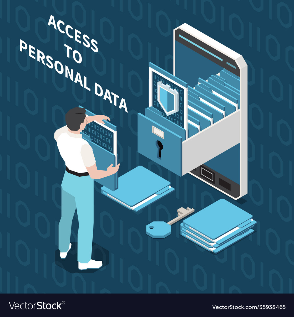 Personal data access composition Royalty Free Vector Image