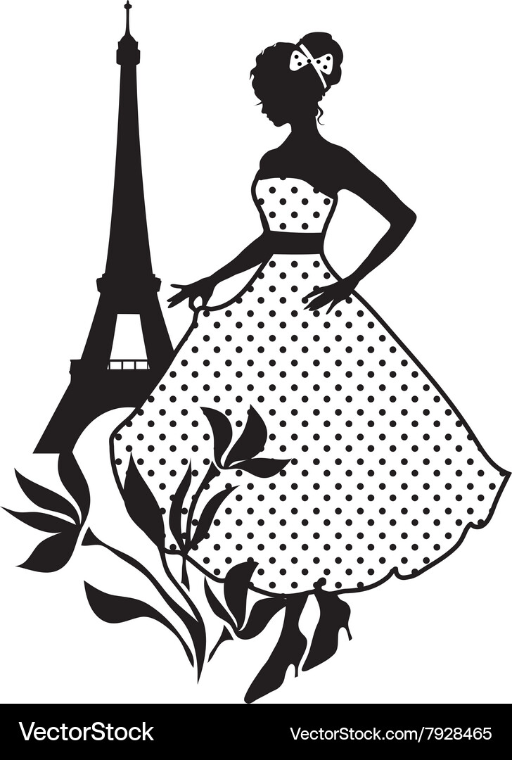 Retro woman silhouette Royalty Free Vector Image