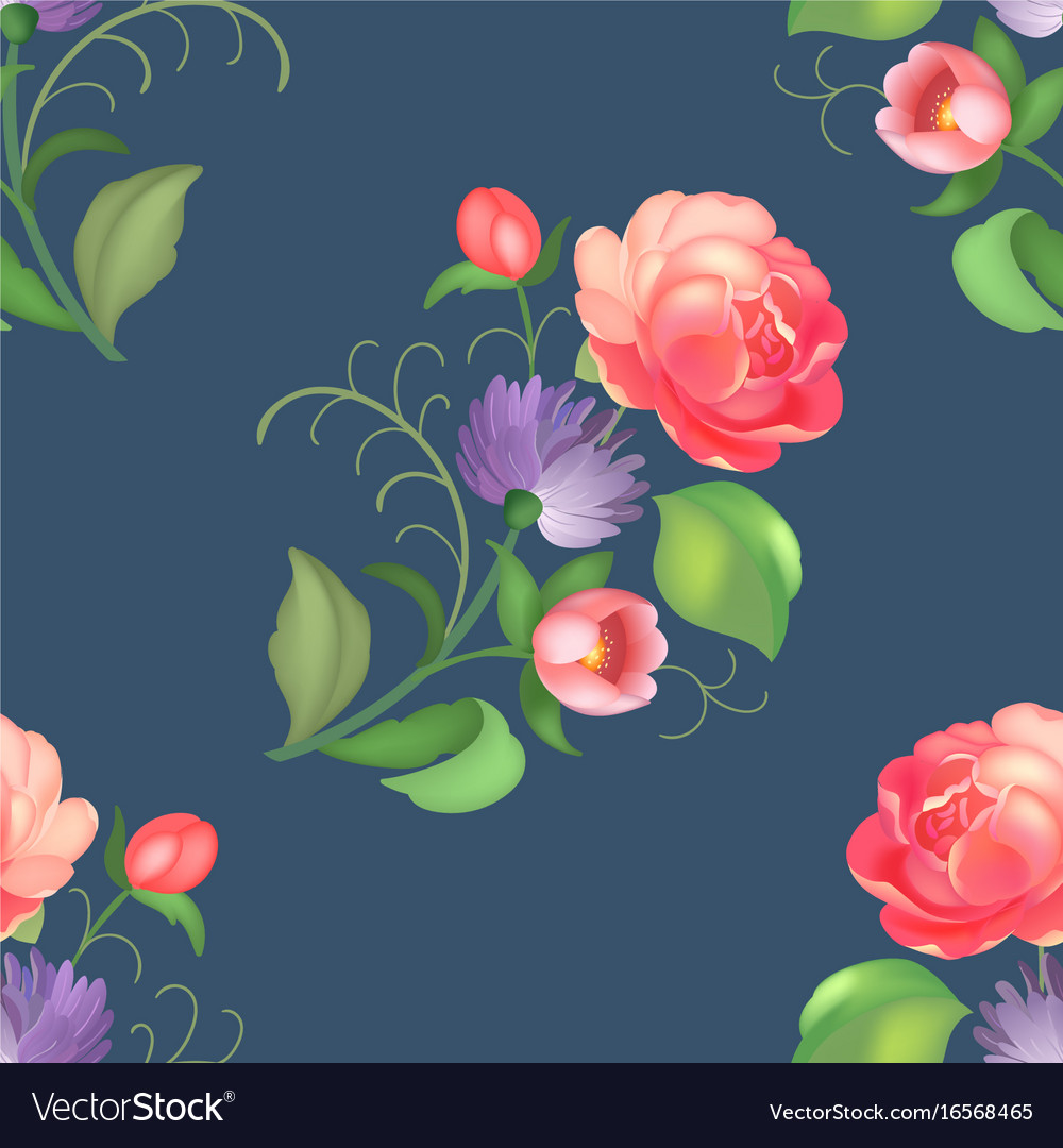 Seamless rose pattern Royalty Free Vector Image