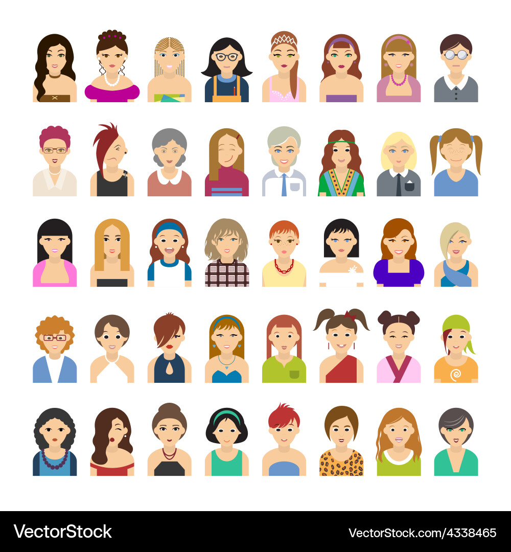 Set of flat people icons Royalty Free Vector Image