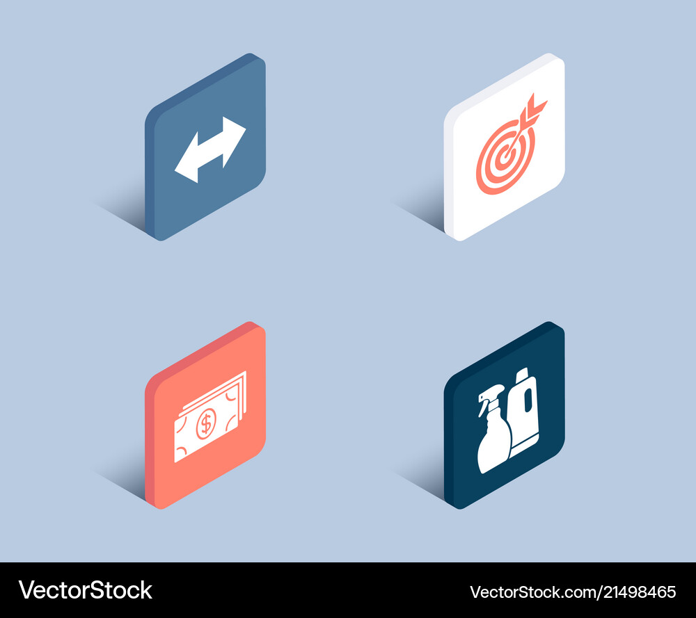 Target banking and sync icons shampoo spray Vector Image