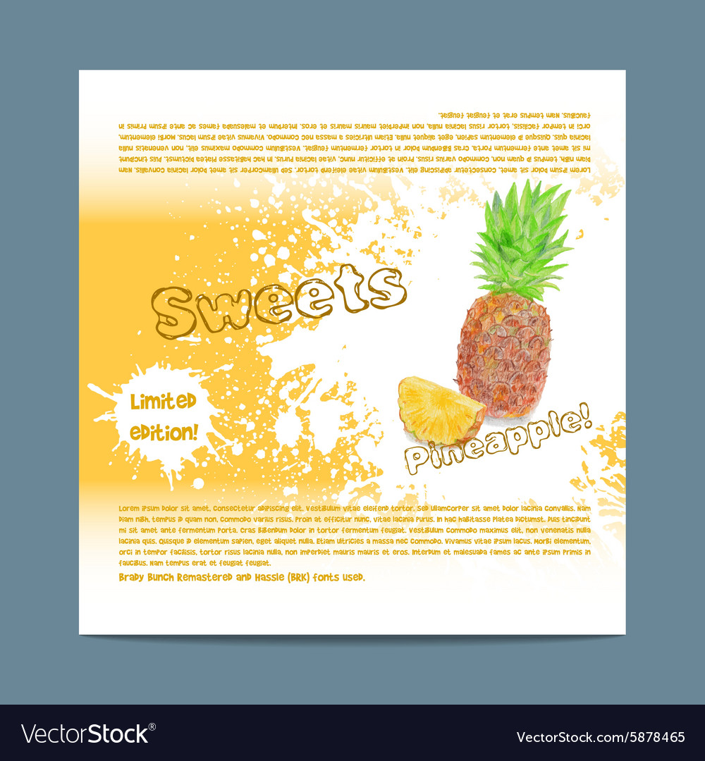 Template candy packaging pineapple sweets Vector Image