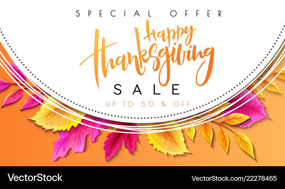 Thanksgiving Promotion Banner Royalty Free Vector Image