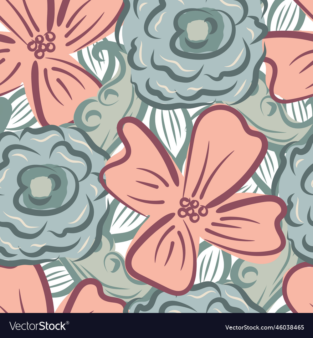 Wildflower seamless pattern background Royalty Free Vector