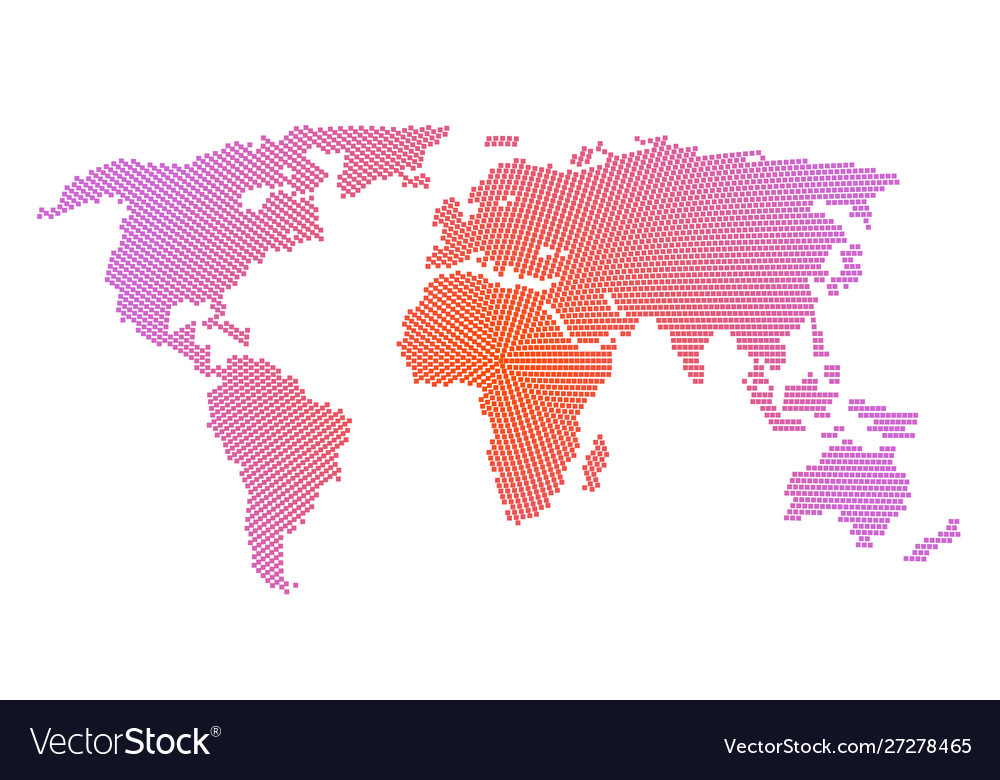 World map with dots pattern style isolate Vector Image