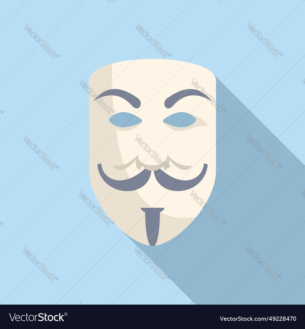 Anonymous mask icon flat avatar face Royalty Free Vector