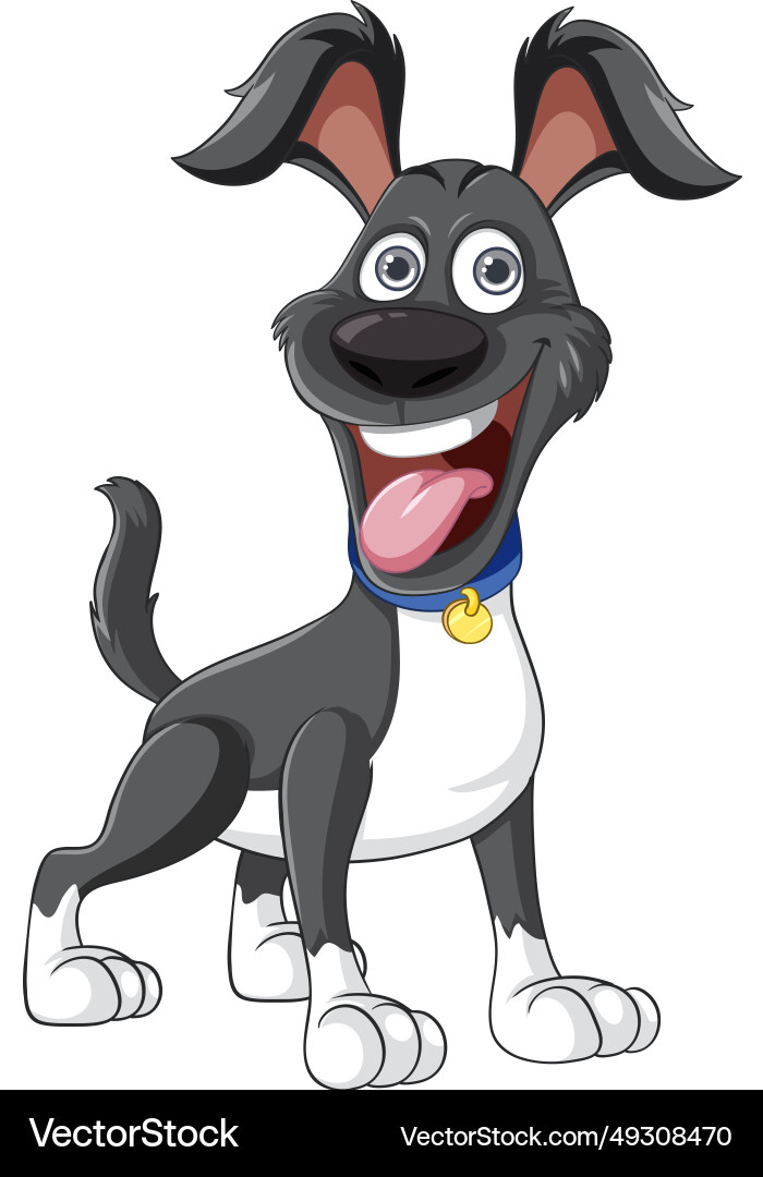 Cute excited dog smiling and wagging tail Vector Image
