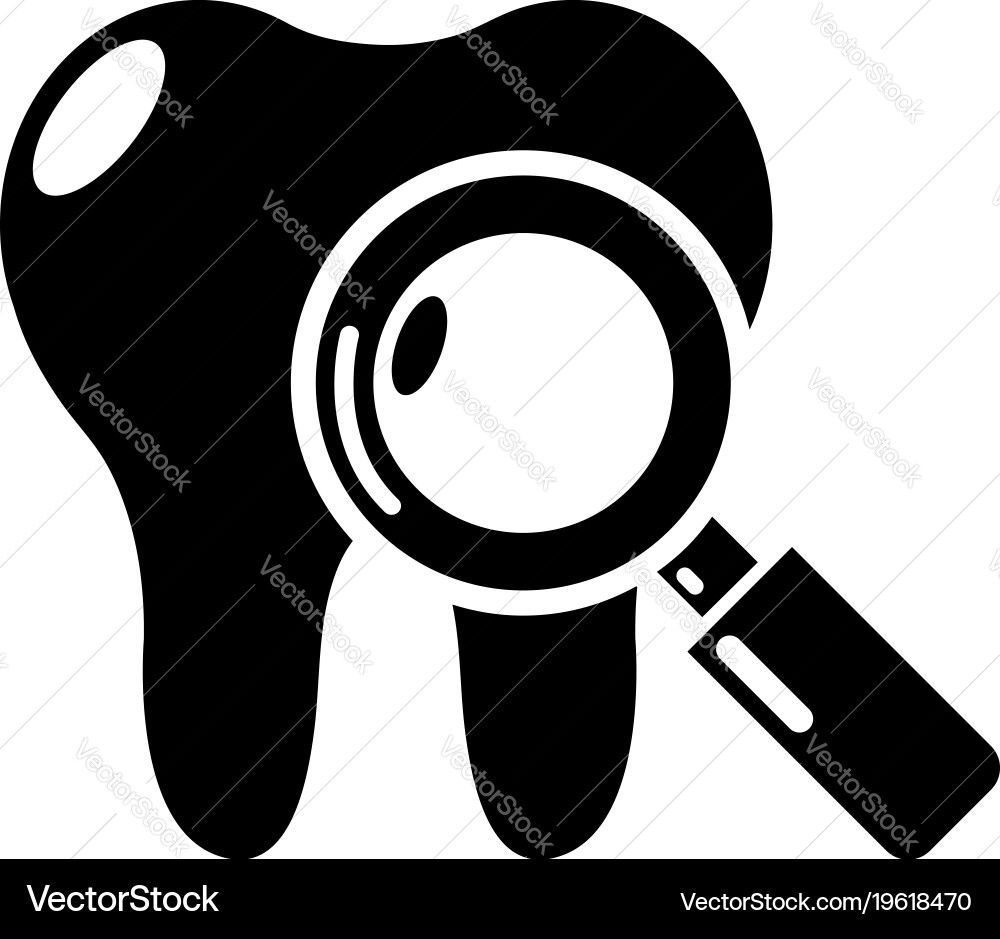 Dental examination icon simple black style Vector Image