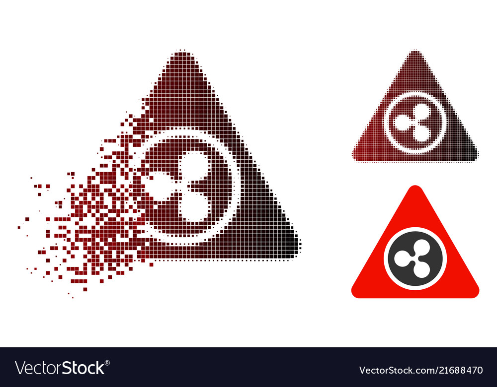 Destructed dot halftone ripple hazard icon Vector Image Destructed dot halftone ripple hazard icon Vector Image