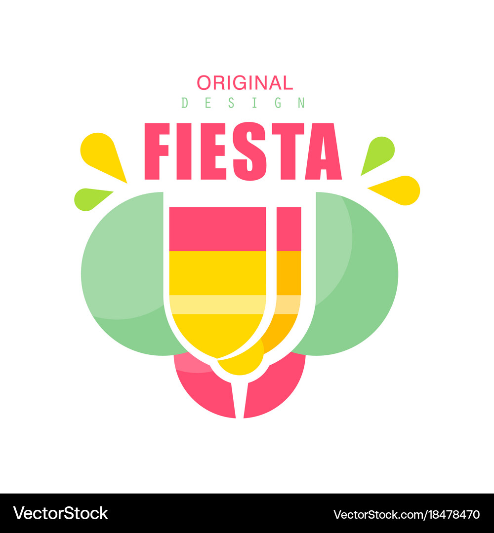 Fiesta original logo design colorful label Vector Image