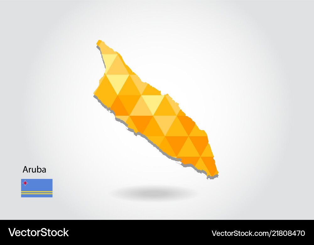 Geometric polygonal style map of aruba low poly Vector Image