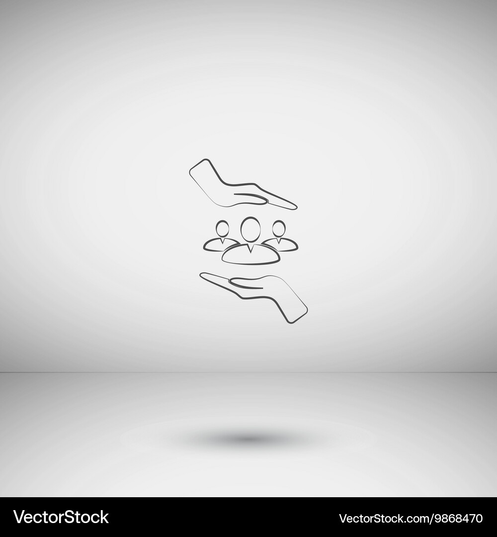 Group of people and hands icon Royalty Free Vector Image