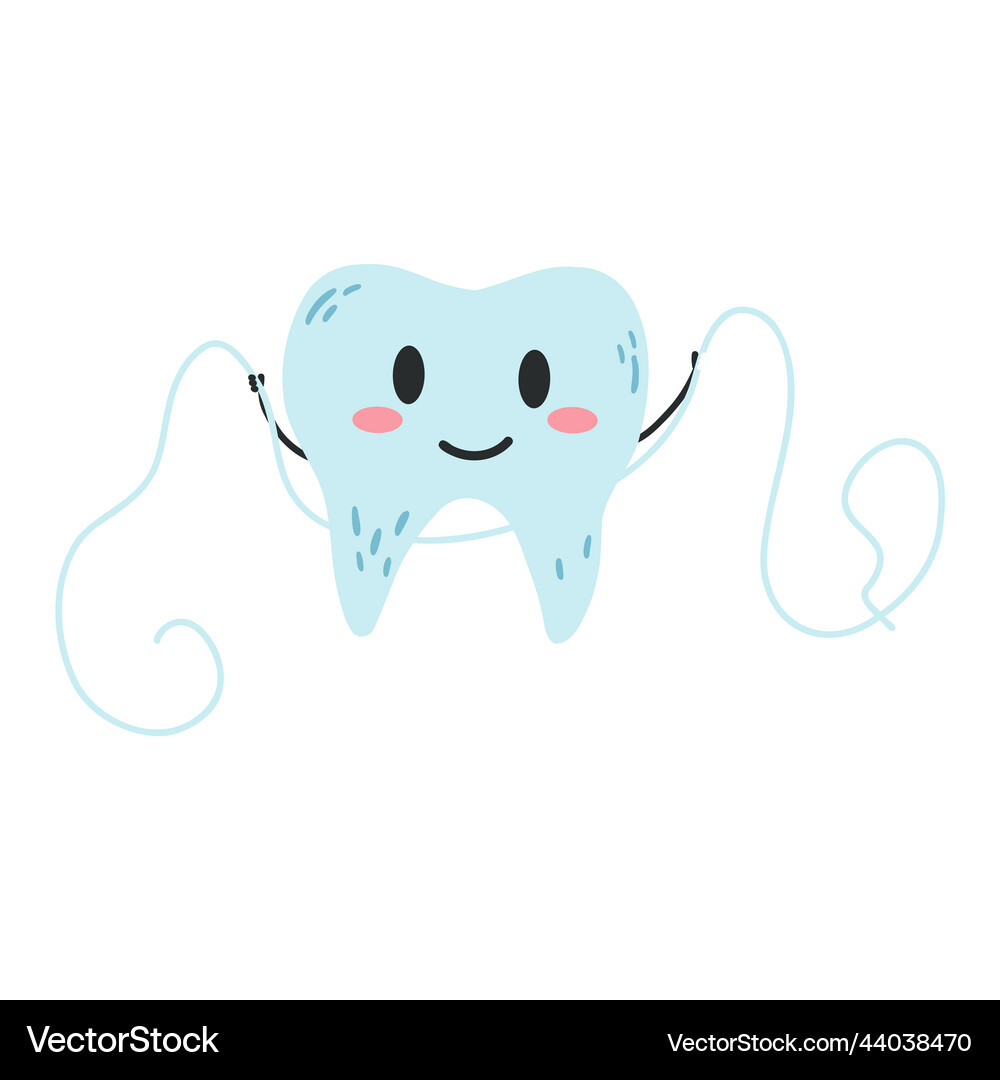 Hand drawn kawaii tooth character using dental Vector Image