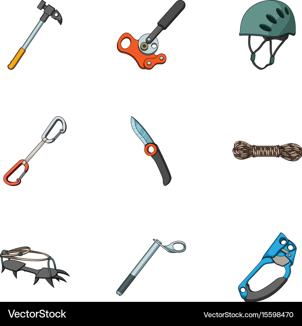 Ice ax conquered top mountains in the clouds Vector Image