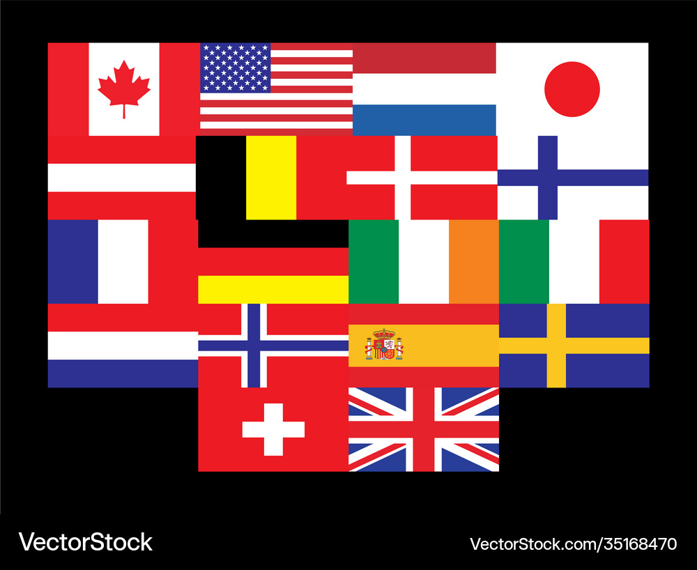 International space station countries flags Vector Image