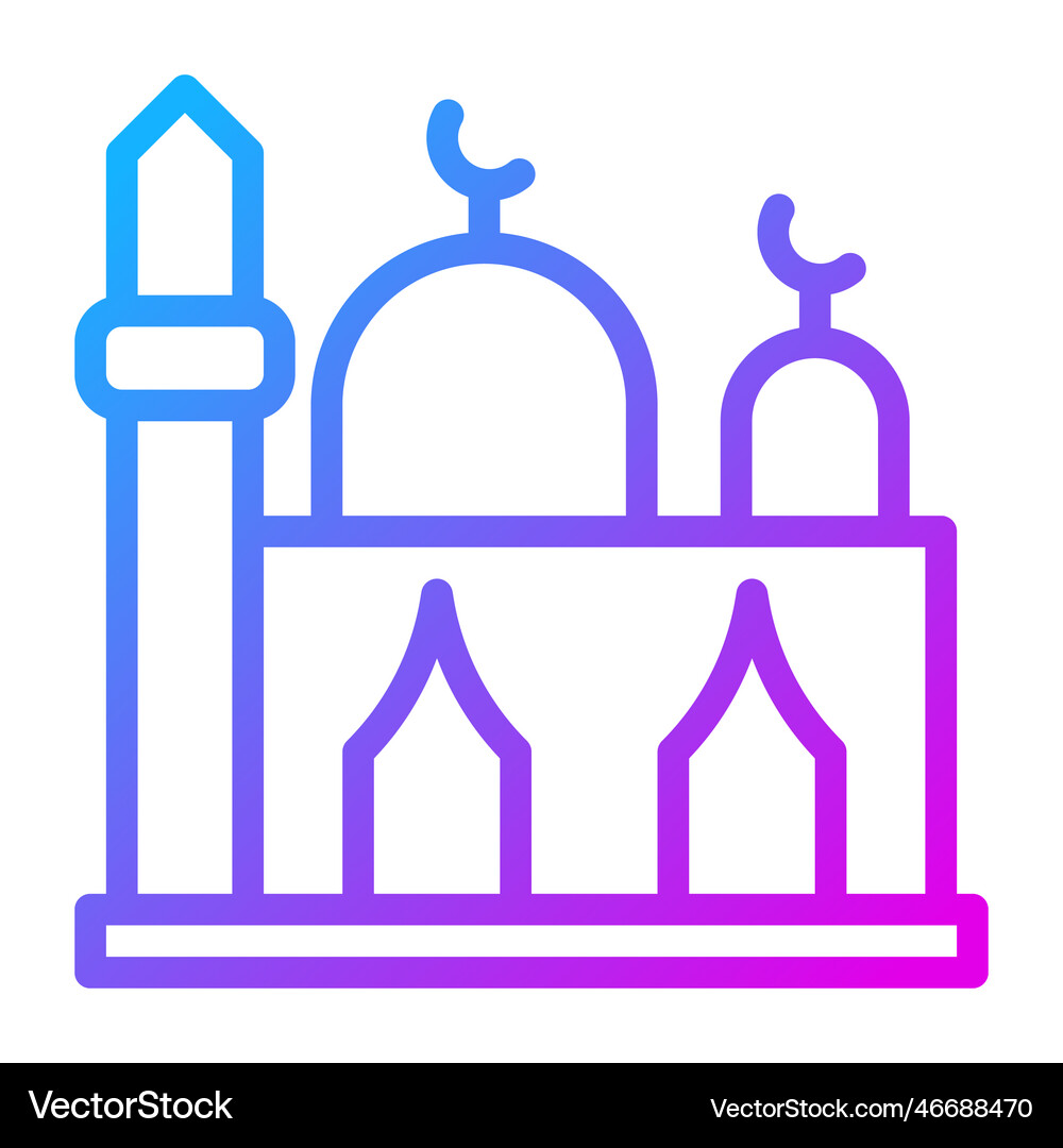 Mosque icon gradient purple colour ramadan symbol Vector Image