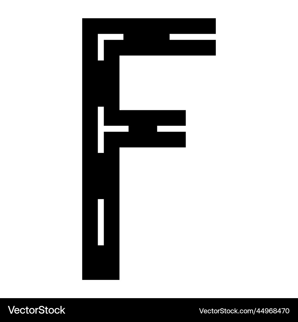 Road theme alphabet letters font markings Vector Image