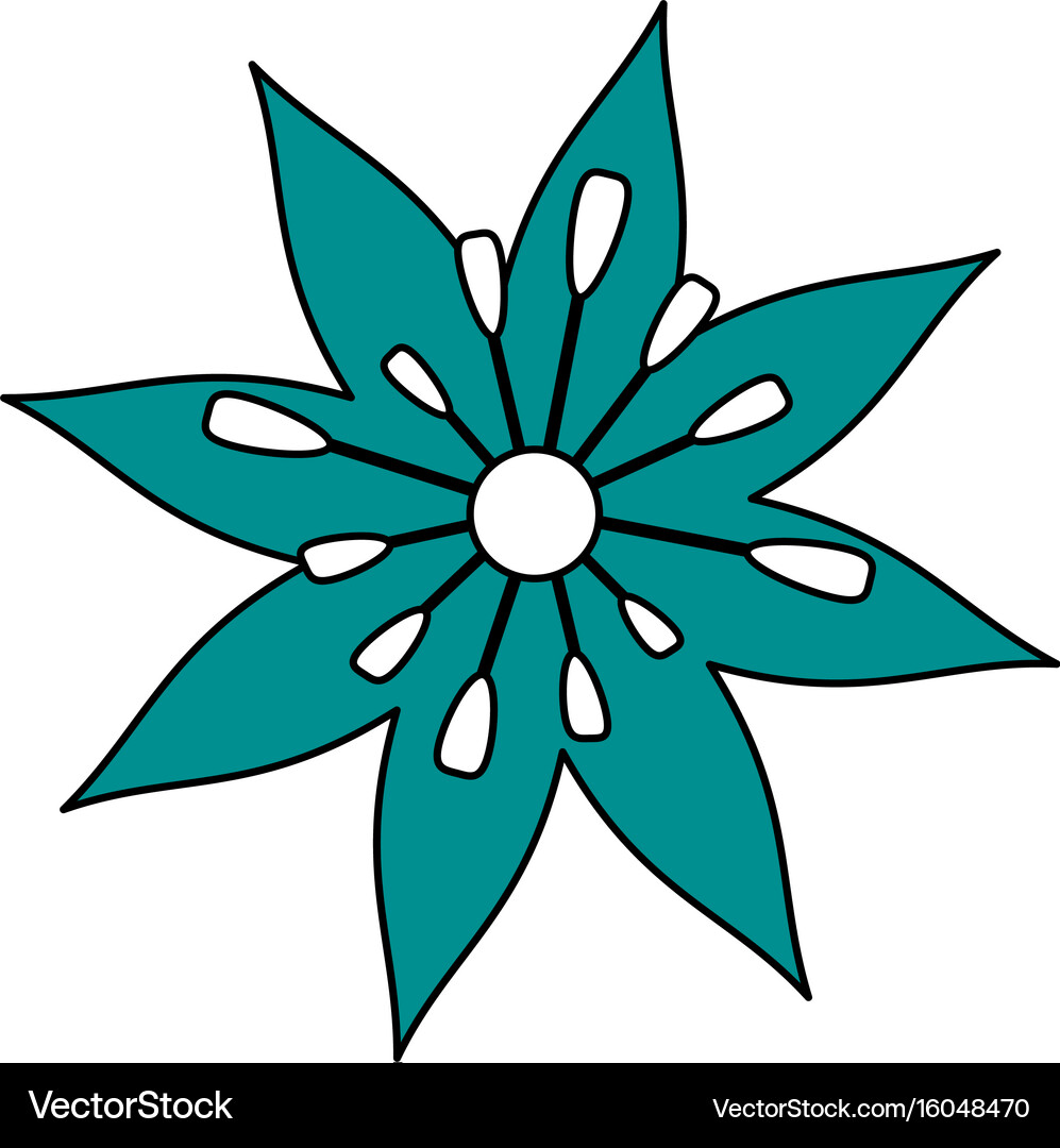 Single blue flower icon image Royalty Free Vector Image