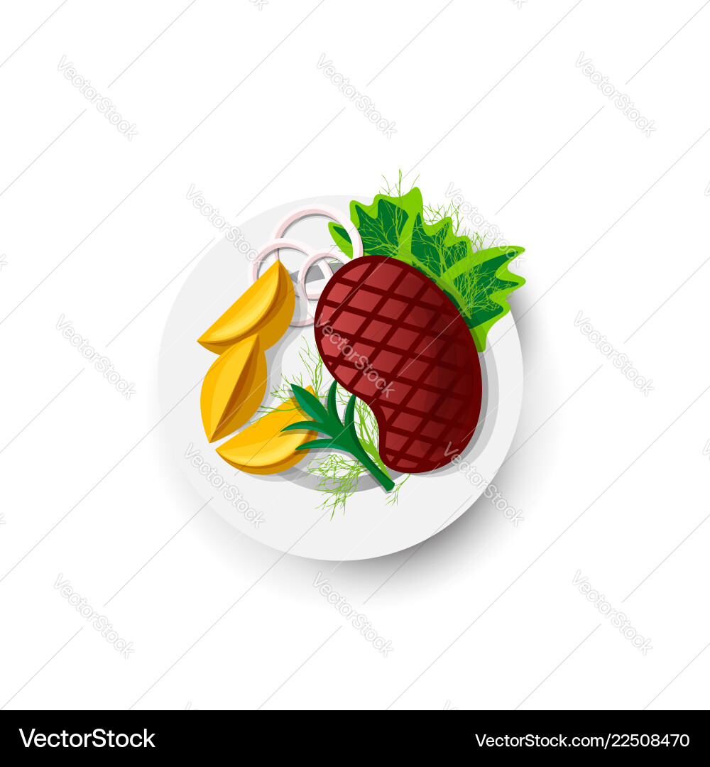 Steak roast beef icon on white field Royalty Free Vector