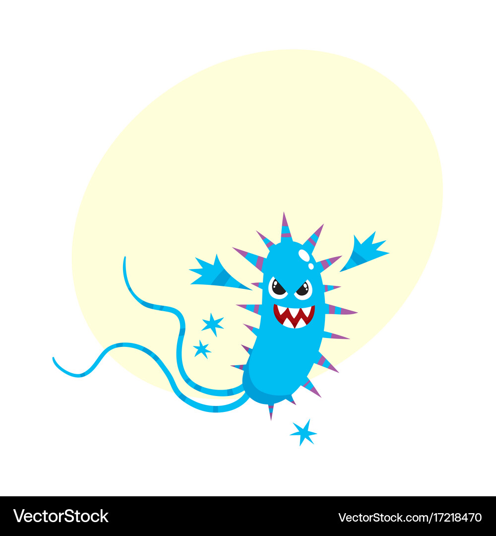 Ugly virus germ bacteria character with human Vector Image