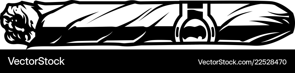 Vintage monochrome cuban cigar concept Royalty Free Vector