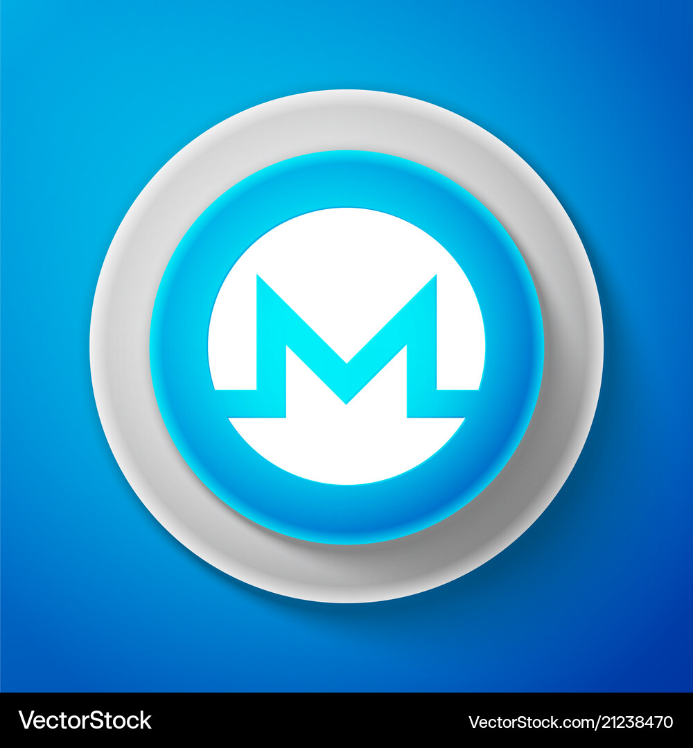 White cryptocurrency coin monero xmr icon isolated