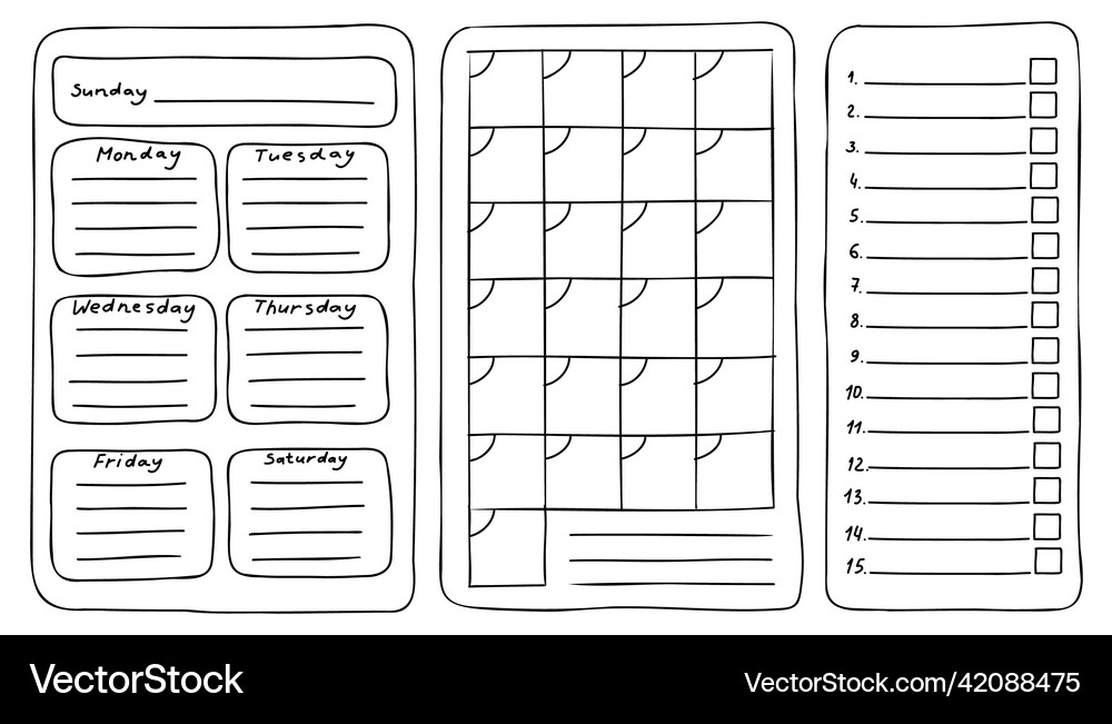 Bullet journal daily weekly monthly planner Vector Image