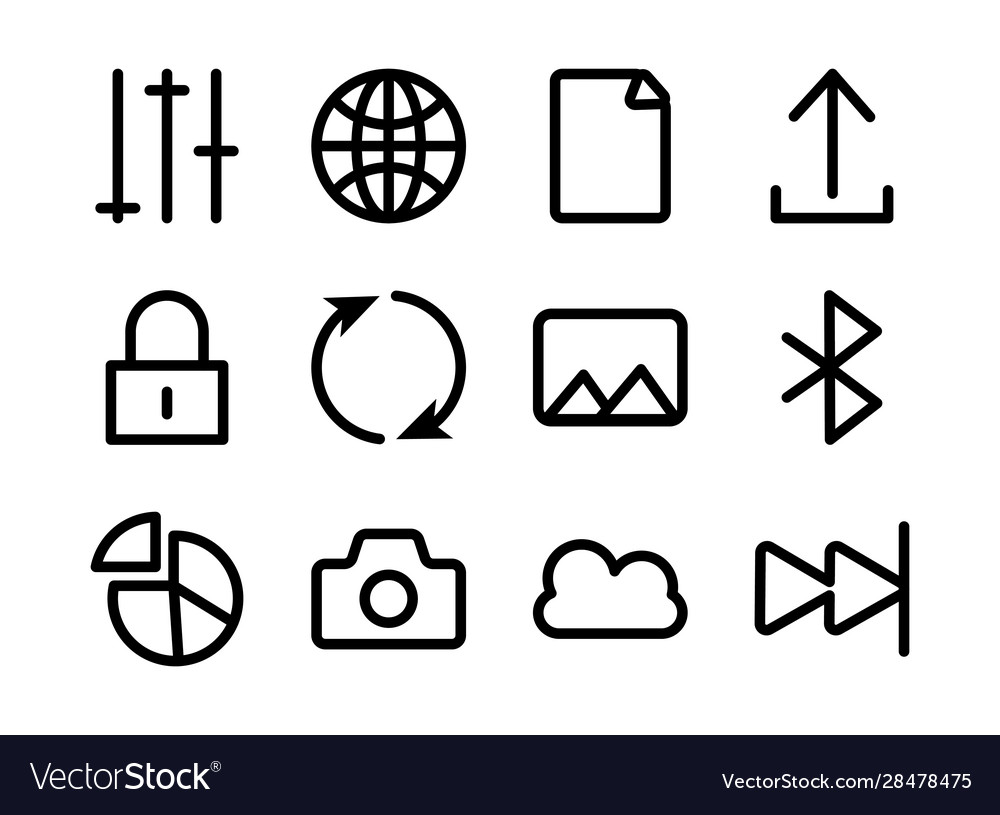 Bundle user interface set icons Royalty Free Vector Image