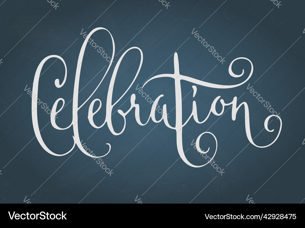 Celebration wedding word hand written design Vector Image