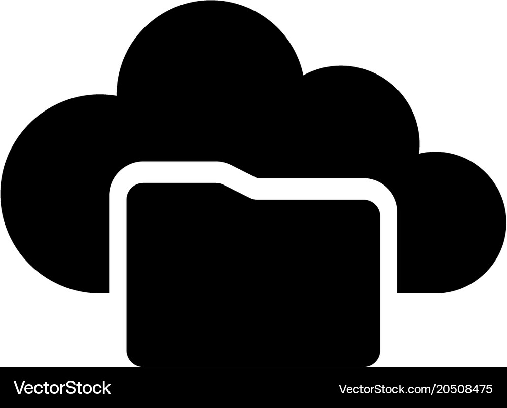 Cloud folder flat icon Royalty Free Vector Image
