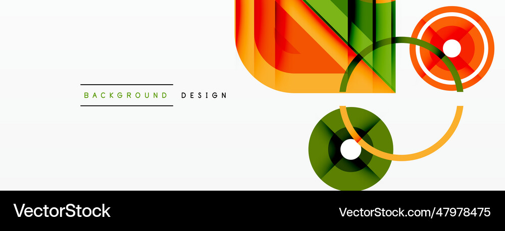 Colorful triangles and round shapes background Vector Image