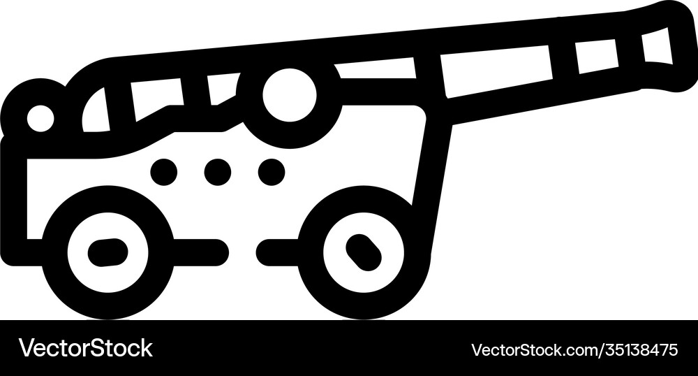 Gun vintage weapon line icon Royalty Free Vector Image