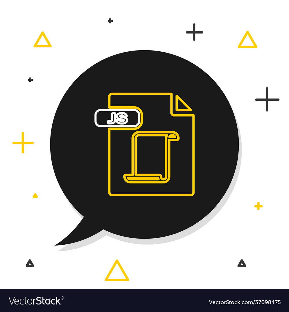 Line js file document download js button icon Vector Image