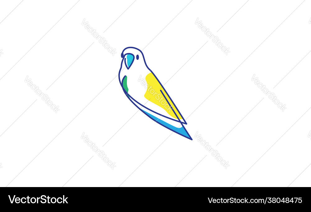 Lines bird parakeet abstract logo symbol design Vector Image