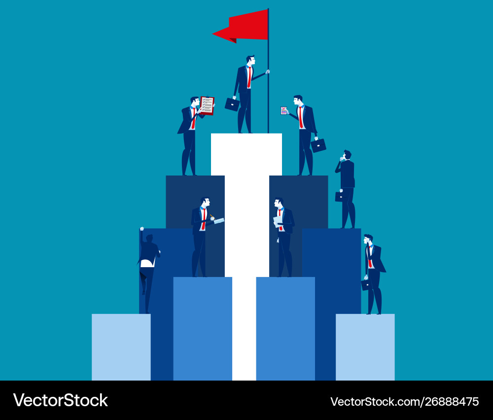 Market peak teamwork and partnership working Vector Image