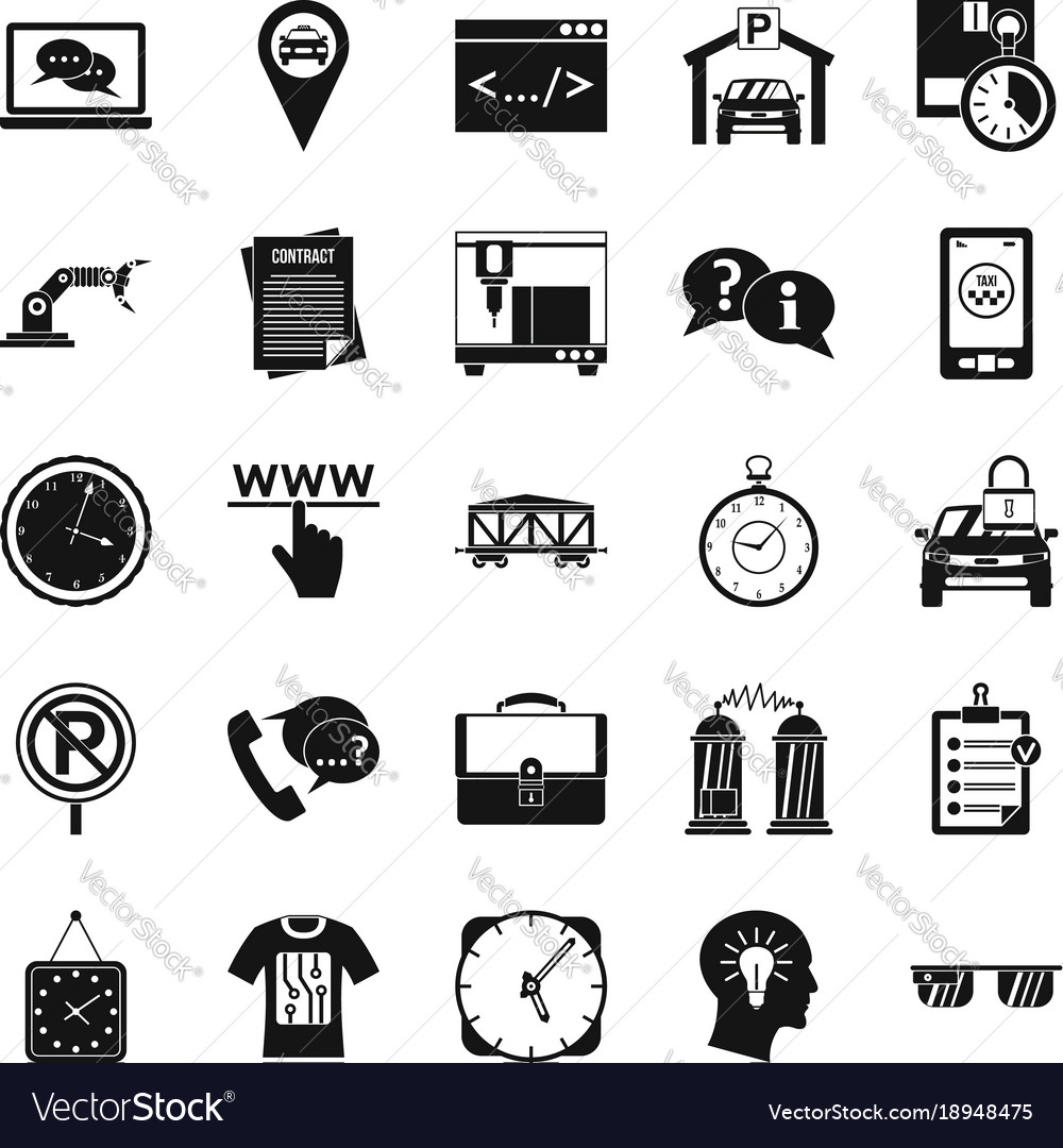 Office work icons set simple style Royalty Free Vector Image Office work icons set simple style Royalty Free Vector Image