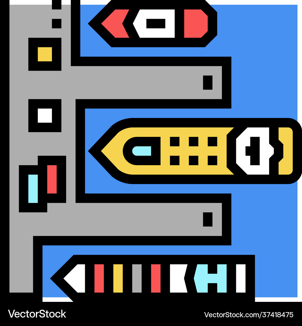 Pier port color icon Royalty Free Vector Image