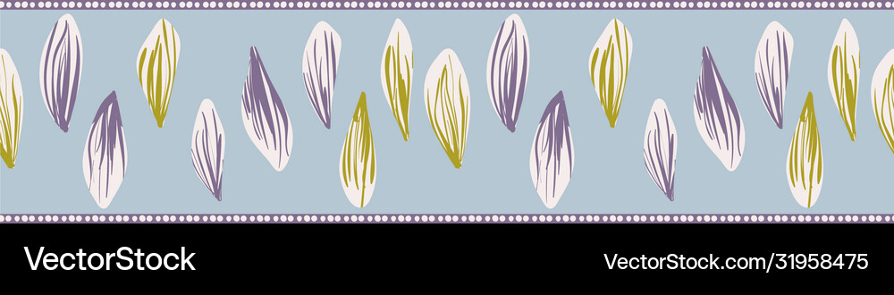 Pressed flower petals girly border print Vector Image