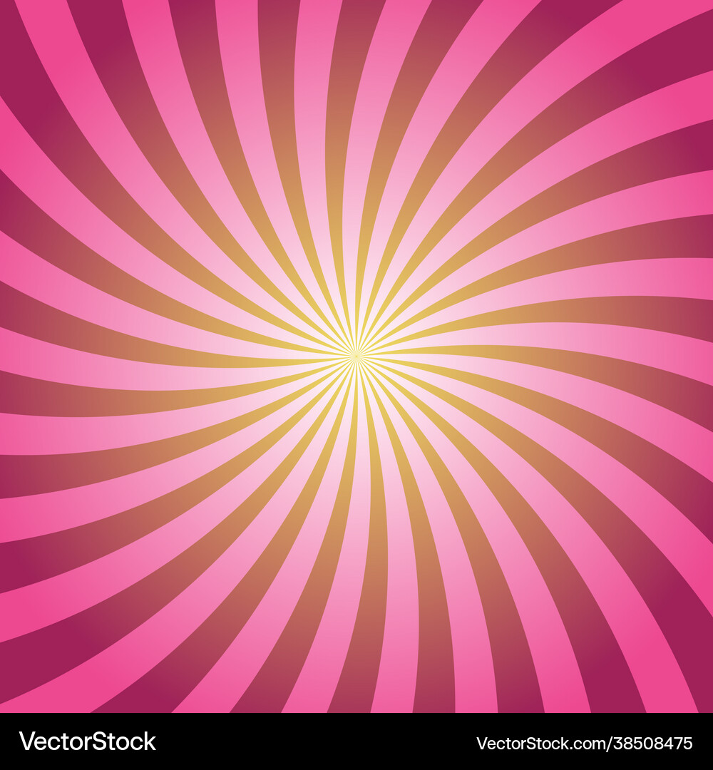 Sunlight swirl rays wide background pink spiral Vector Image