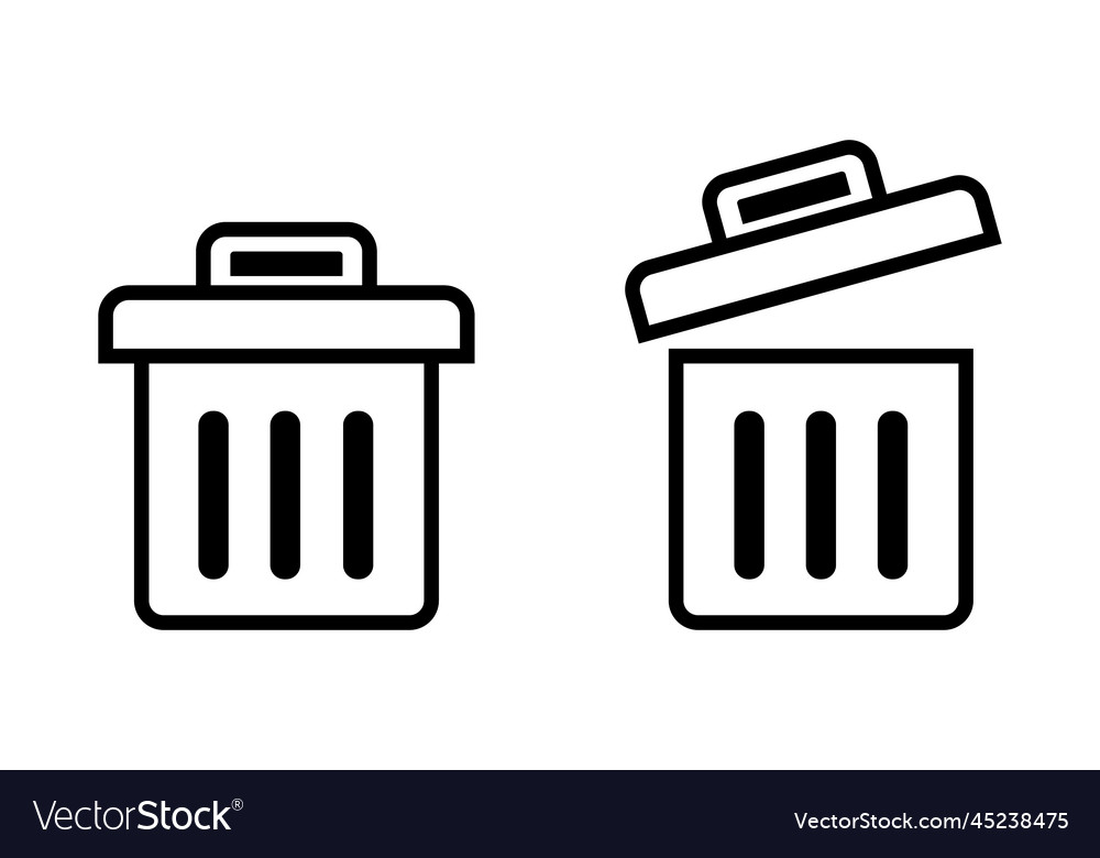 Trash can icon set Royalty Free Vector Image - VectorStock Trash can icon set Royalty Free Vector Image - VectorStock