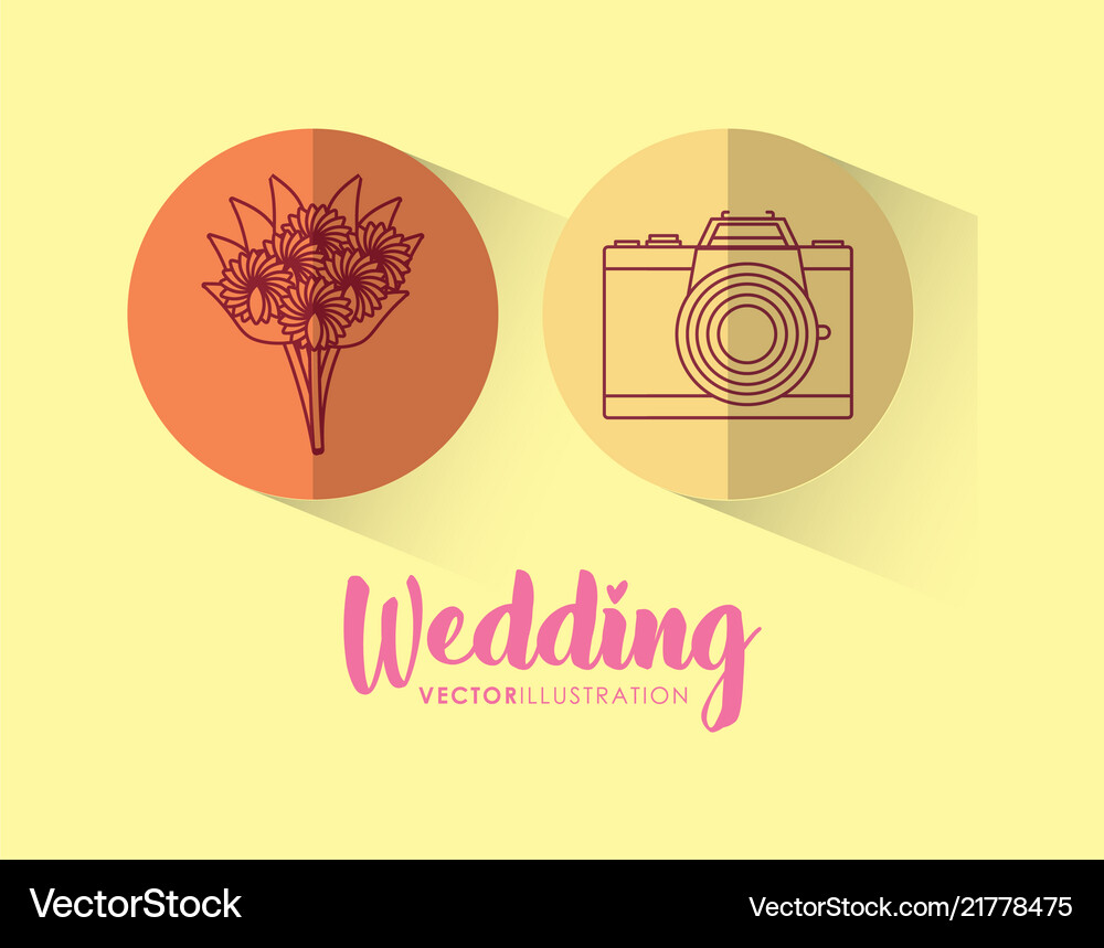 Wedding celebration card with set icons Royalty Free Vector